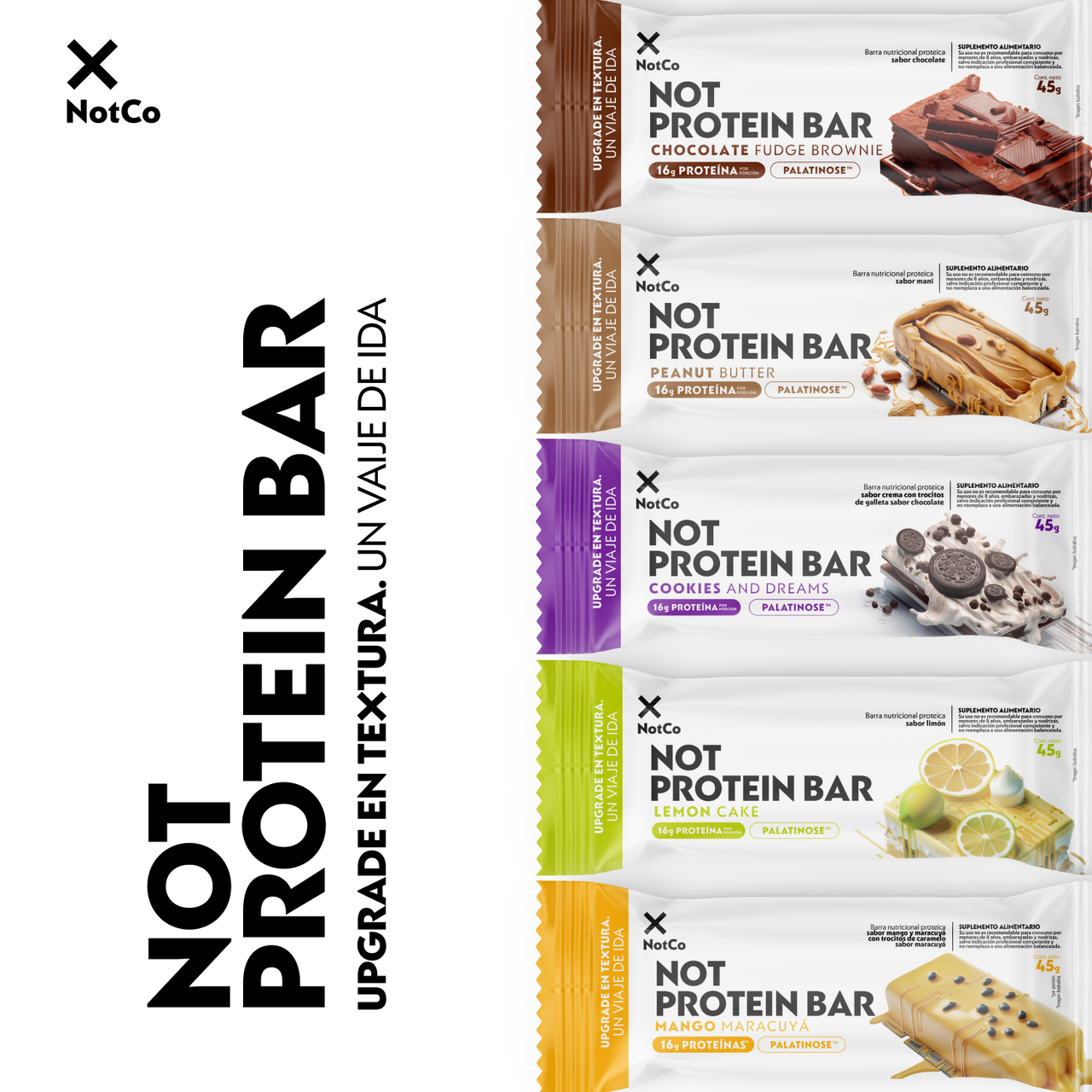 Barra de Proteína NotProtein Bar Cookies and Creams 5un 45g – Tienda NotCo